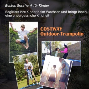 Costway Φ366 cm trampolína se žebříkem a basketbalovou a skákací podložkou