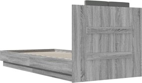 Rám postele s čelem šedý sonoma 100 x 200 cm kompozitní dřevo 3209938