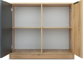 STO Komoda BALI LUX D2, 94 cm Dub Votan/Černá