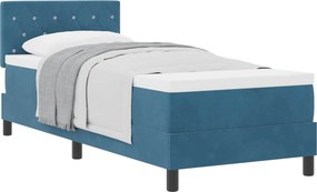 Postel s boxspringem s matrací Tmavě modrá 80 x 200 cm samet 3339072