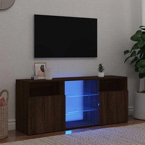TV skříňka s LED osvětlením hnědý dub 120 x 30 x 50 cm