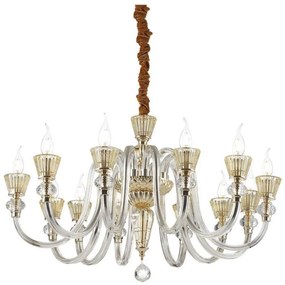 Ideal Lux - Křišťálový lustr na řetězu STRAUSS 12xE14/40W/230V pr. 84,5 cm mosaz