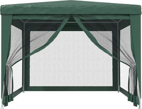 Party stan se 4 síťovanými bočnicemi zelený 3 x 4 m HDPE 319233