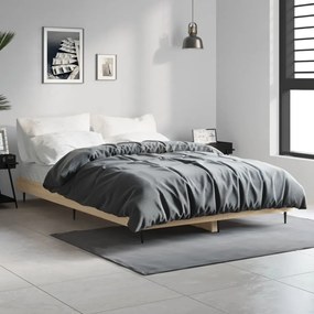 Rám postele dub sonoma 120 x 190 cm kompozitní dřevo - Default Title