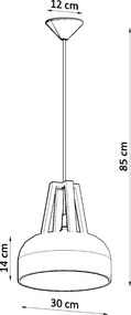 Sollux Lighting Závěsné svítidlo CASCO bílé/přírodní dřevo