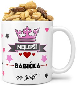 Hrnek Nejlepší babička na světě (Náplň hrníčku: Směs slaných oříšků)