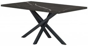 Jídelní stůl PABLO X - mramor černý 140 × 80