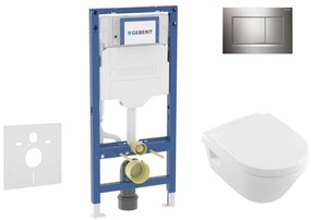 Geberit Duofix - Set předstěnové instalace, klozetu Architectura a sedátka softclose, tlačítko Sigma20, chrom SANI11CK1105