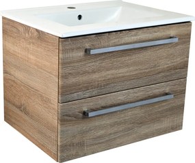 Comodo Koupelnová skříňka s keramickým umyvadlem Vermont S 60 - sonoma