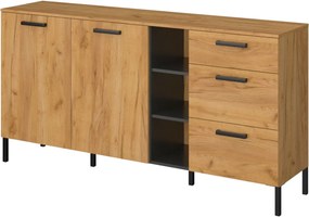 Komoda 2d3s dub craft zlatý / antracit Santes
