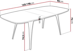VÝPRODEJ - Jídelní rozkládací stůl STIWI - černý