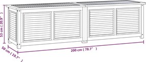 vidaXL Zahradní úložný box s vložkou 200 x 50 x 53 cm masivní teak [363274]