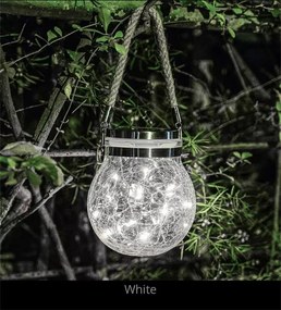 HJ Solární lampa ve sklenici do exteriéru 20LED LED barva: Studená bílá/Cold white