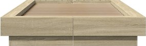 Rám postele s LED osvětlením dub sonoma 75 x 190 cm kompozit 3281156