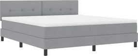 Postel s boxspringem s čelo Světle šedá 180 x 200 cm textil 3338706