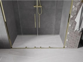Mexen Velar L Duo, posuvné sprchové dveře do otvoru 200 cm, 8mm čiré sklo, zlatá lesklá, 871-200-003-02-50