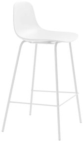 OnaDnes -20% Bílá plastová barová židle Unique Furniture Whitby 67,5 cm