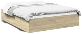 Rám postele dub sonoma 150 x 200 cm kompozitní dřevo