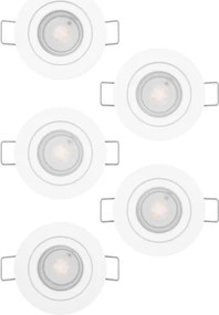 Eglo 902263 - SADA 5x LED Podhledové bodové svítidlo BARRANCO LED/4,8W/230V bílá