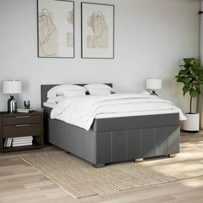 Box spring postel s matrací tmavě šedý 140 x 190 cm textil 3289357