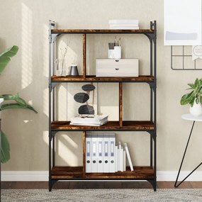 Knihovna se 4 policemi kouřový dub 76x32x123cm kompozitní dřevo