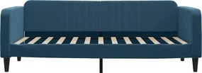 Válenda s matrací modrá 90 x 200 cm samet 3197038