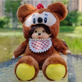 Panenka Monchhichi (mončičák) v kostýmu pohádkové postavy Varianta: Hnědá medvědice