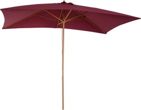 Outsunny Obdélníkový Zahradní Slunečník Dvojitý Vrchol Dřevo Vysokohustotní Polyester 3 x 2 m Bordeaux Červený | Aosom
