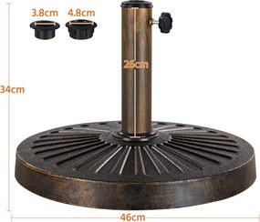 Podstavec pod slunečník Yaheetech – bronzová, 14 kg (256852293156)