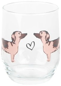 Skleněnička na vodu s jezevčíky Dachshund Love - Ø 8*9 cm / 260 ml