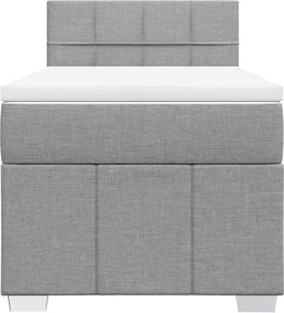 Box spring postel s matrací světle šedá 90x200 cm textil 3289251