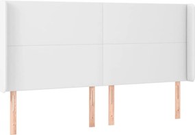 Box spring postel s matrací a LED bílá 160x200 cm umělá kůže 3139272
