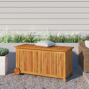 Zahradní úložný box s kolečky 113 x 50 x 58 cm masivní akácie 319712