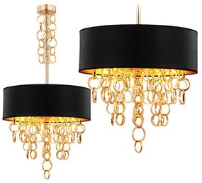 Toolight - Závěsná lampa 45cm 3xE27 APP683-3CP, černá-zlatá, OSW-05340