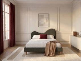 Zelená čalouněná čalouněná dvoulůžková postel s roštem 180x200 cm Celina – Bobochic Paris