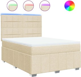 Box spring postel s matrací krémová 140x190 cm textil 3293968
