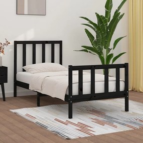 vidaXL Rám postele masivní borovice 90 x 190 cm Single [3105191] Barva: Černá