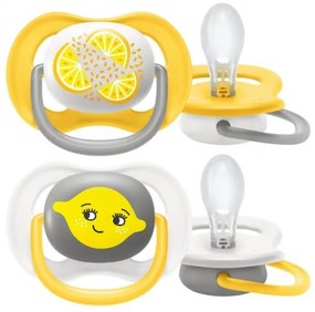 AVENT Dudlík Ultra Air Happy, 6-18 m, Citrón, žlutá/bílá