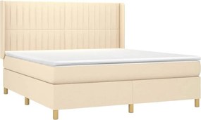 Box spring postel s matrací krémová 180x200 cm textil 3132174