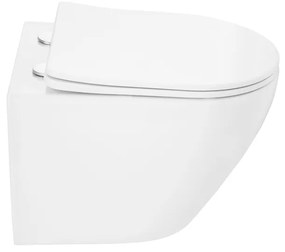 Gamma Mut-303, závěsná WC mísa Tornado/Rimless 490x360x345 mm + SLIM toaletní sedátko, bílá lesklá, GMA-MUT-303
