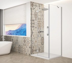 Gelco Trinity Chrom čtvercový sprchový kout 80 x 80 x 200 cm otevírací levá aluchrom sklo čiré GT5680-80CL-CH