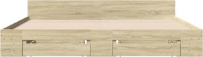Rám postele se zásuvkami dub sonoma 180x200 cm kompozitní dřevo 3280729