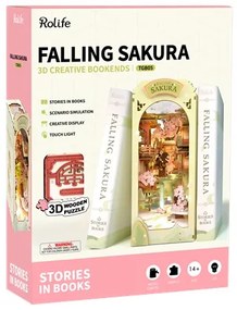 RoboTime 3D skládačka Zarážka na knihy Miniatura domečku Sakura