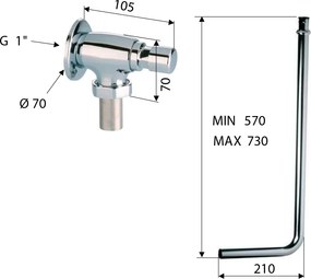 Bruckner Bruckner, TEMPOR samozavírací závěsný WC ventil, chrom, 937.471.1