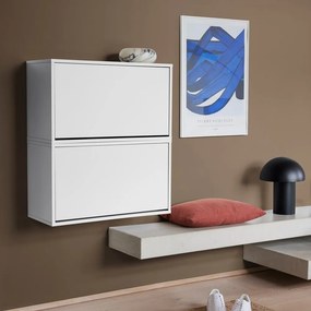 Bílý výklopný/závěsný botník 70x30x40 cm – ReCollector