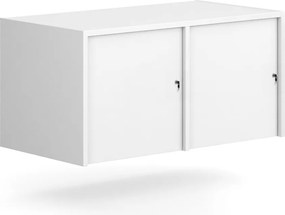 Nástavba pro skříně FRAME, 2x dveře, 872 x 450 x 427 mm, cylindrický zámek, bílá