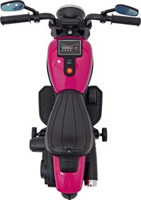 Ramiz Elektrická motorka Chopper FASTER pro děti růžová + FM rádio + audio panel + LED