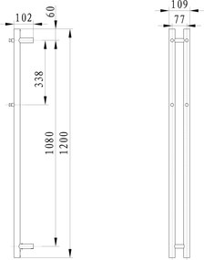 Sapho PAPINADO elektrický sušák ručníků 109 x 1200 mm 40 W chrom ER740