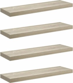 Plovoucí nástěnné police 4 ks dub 80 x 23,5 x 3,8 cm MDF 323879