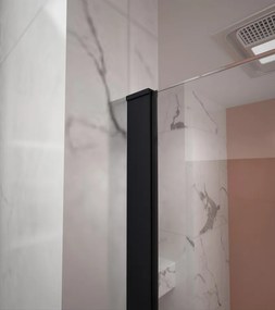Erga Paris, sprchová zástěna Walk-In 60x200 cm, 8mm čiré sklo, černý profil, ERG-V02-PARIS-060x200-CL-BK